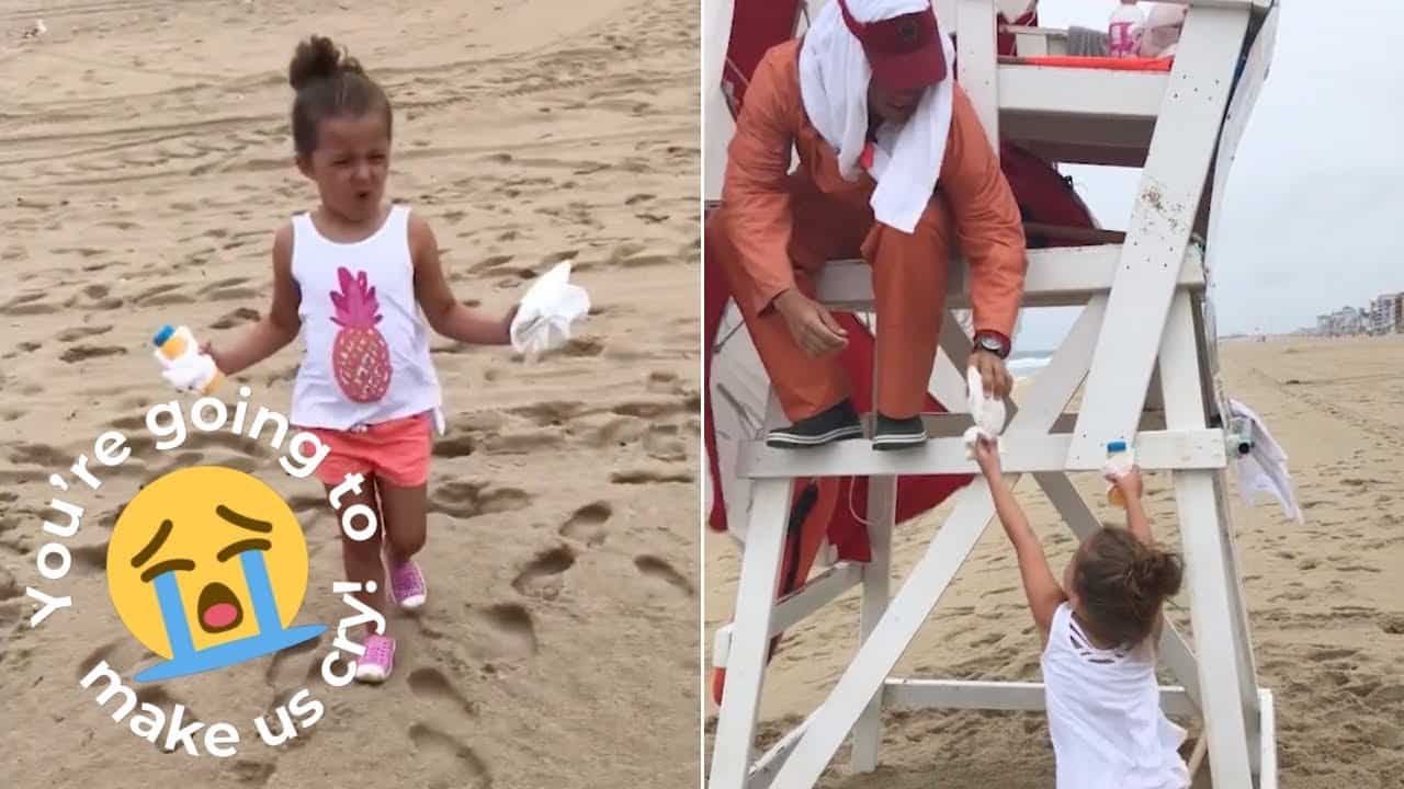 Girl's Random Act Of Kindness For Rain Lashed Lifeguard - Happilynews.com