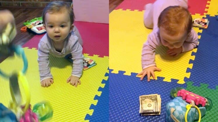 Baby Only Crawls for Money in Hilarious Video - Happilynews.com