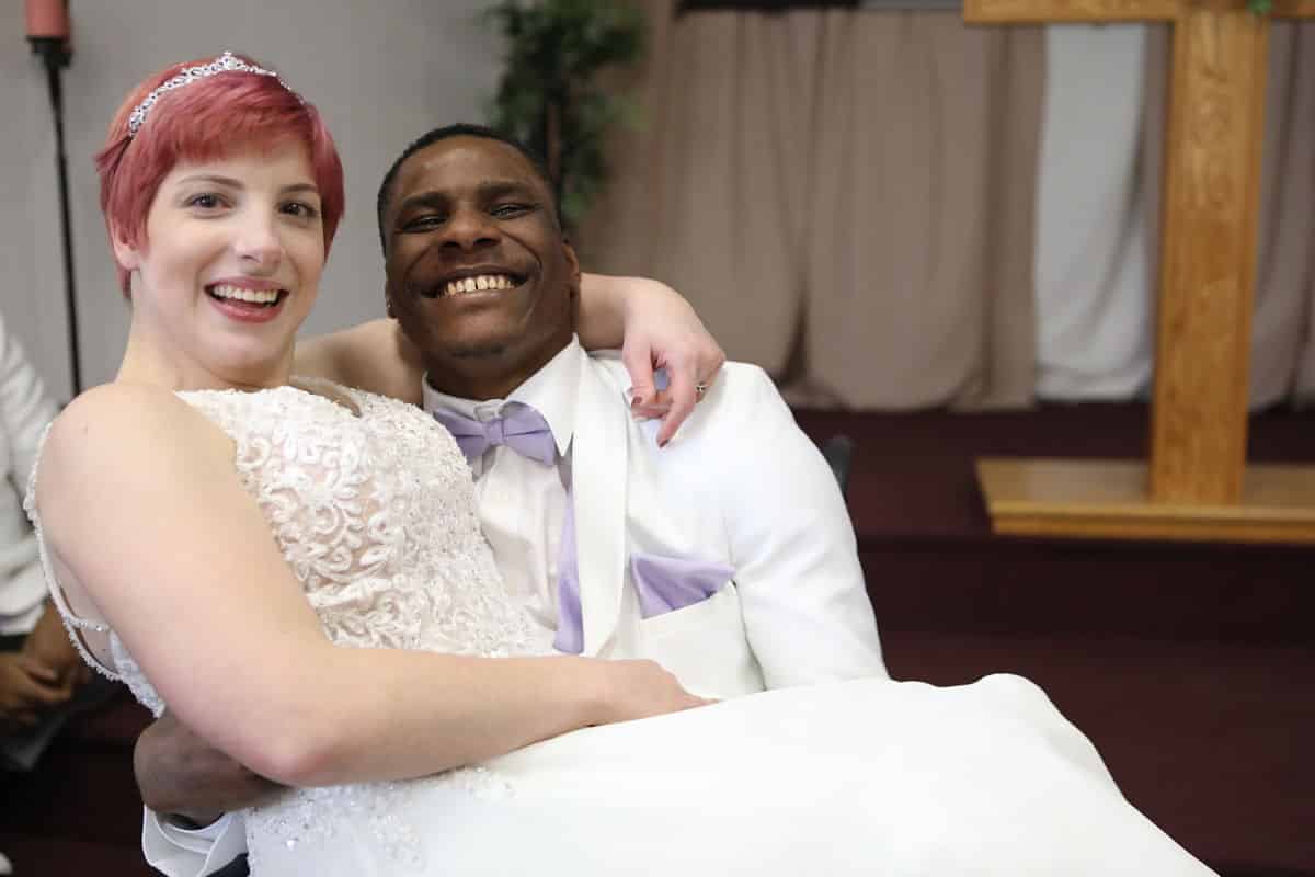 Bride With Cerebral Palsy Walks Unaided Down Aisle On Wedding Day