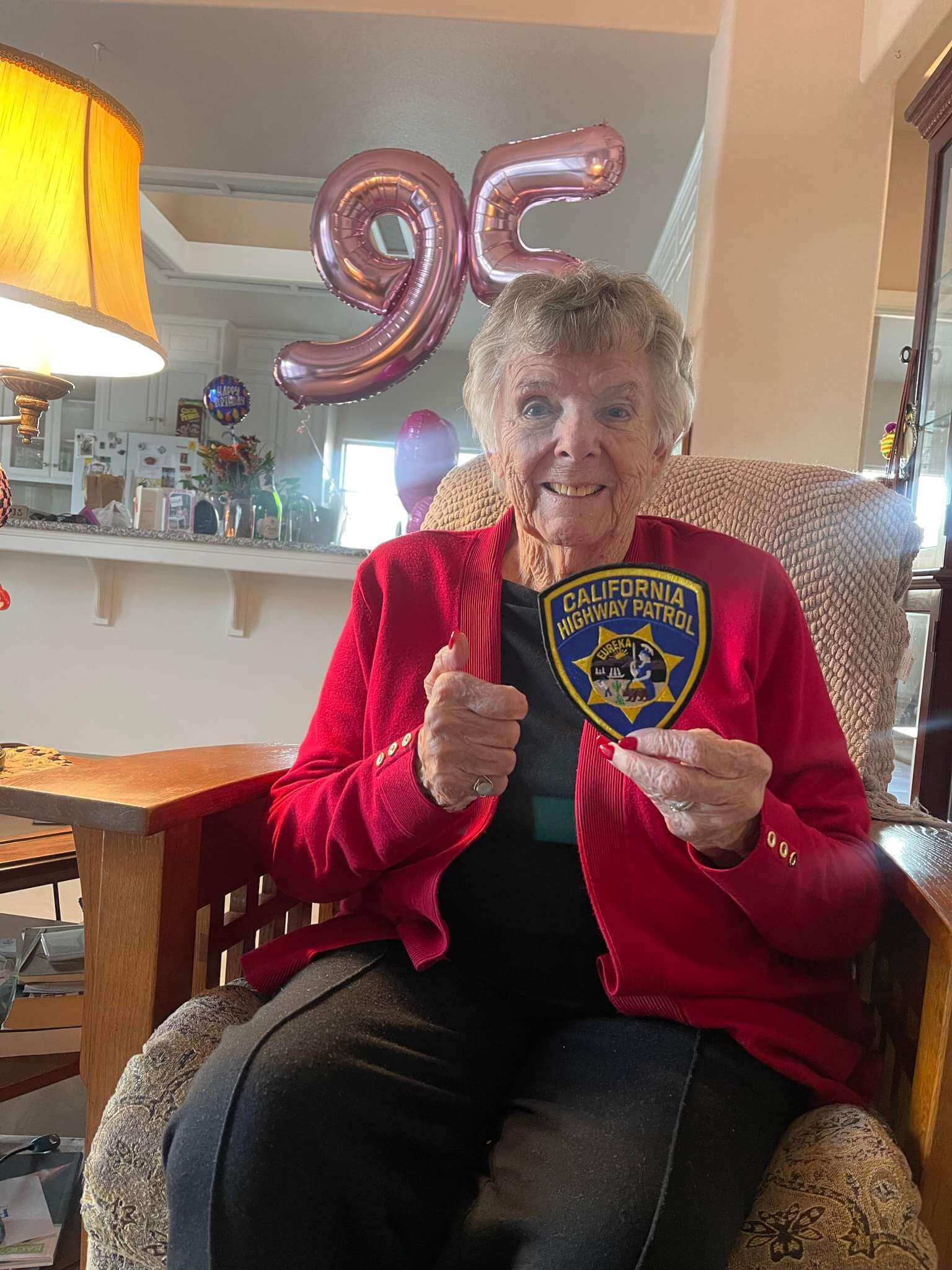 Grandma Surprised by Police Officer Crush for Her 95th Birthday