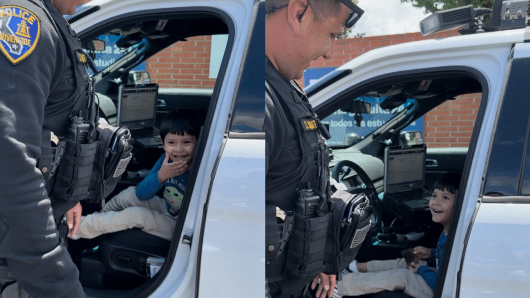Autistic Boy Jumps for Joy When Police Officer Lets Him Tour Car ...