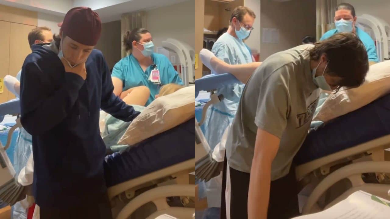 Father-to-Be Faints at Crucial Moment During Birth of His First Child ...