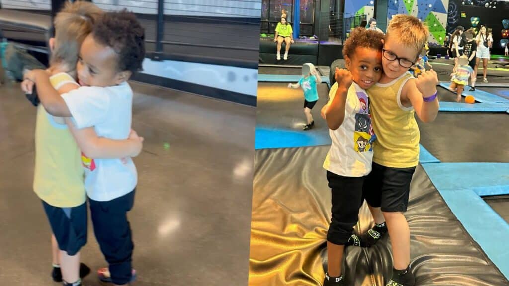 Best Friends Reunited After School Move Share Emotional Hug ...
