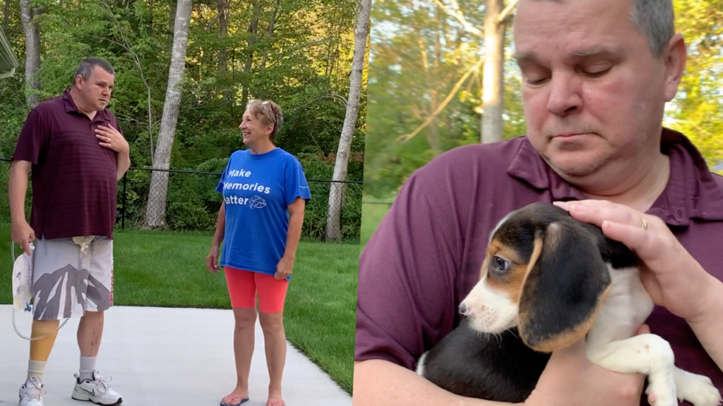 Man Surprised with New Beagle Puppy After Losing His Beloved Dogs ...