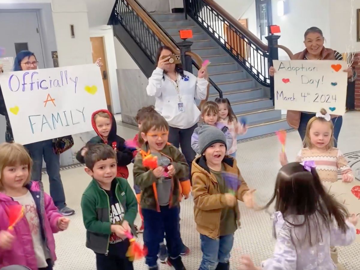 Girl, 4, Jumps With Joy When Classmates Surprise Her at Her Adoption ...