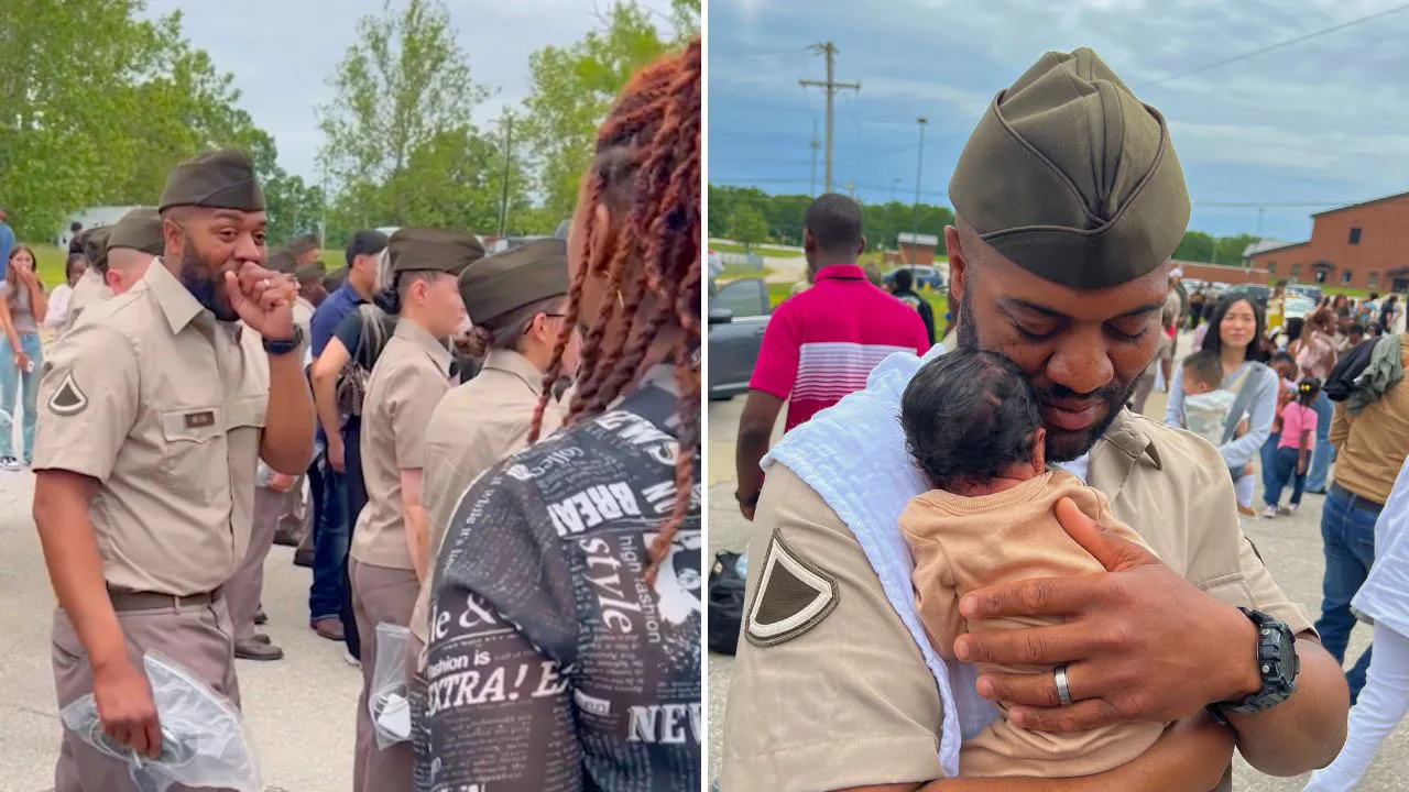 Newborn ‘Taps Out’ Army Dad in Emotional Reunion - Happilynews.com