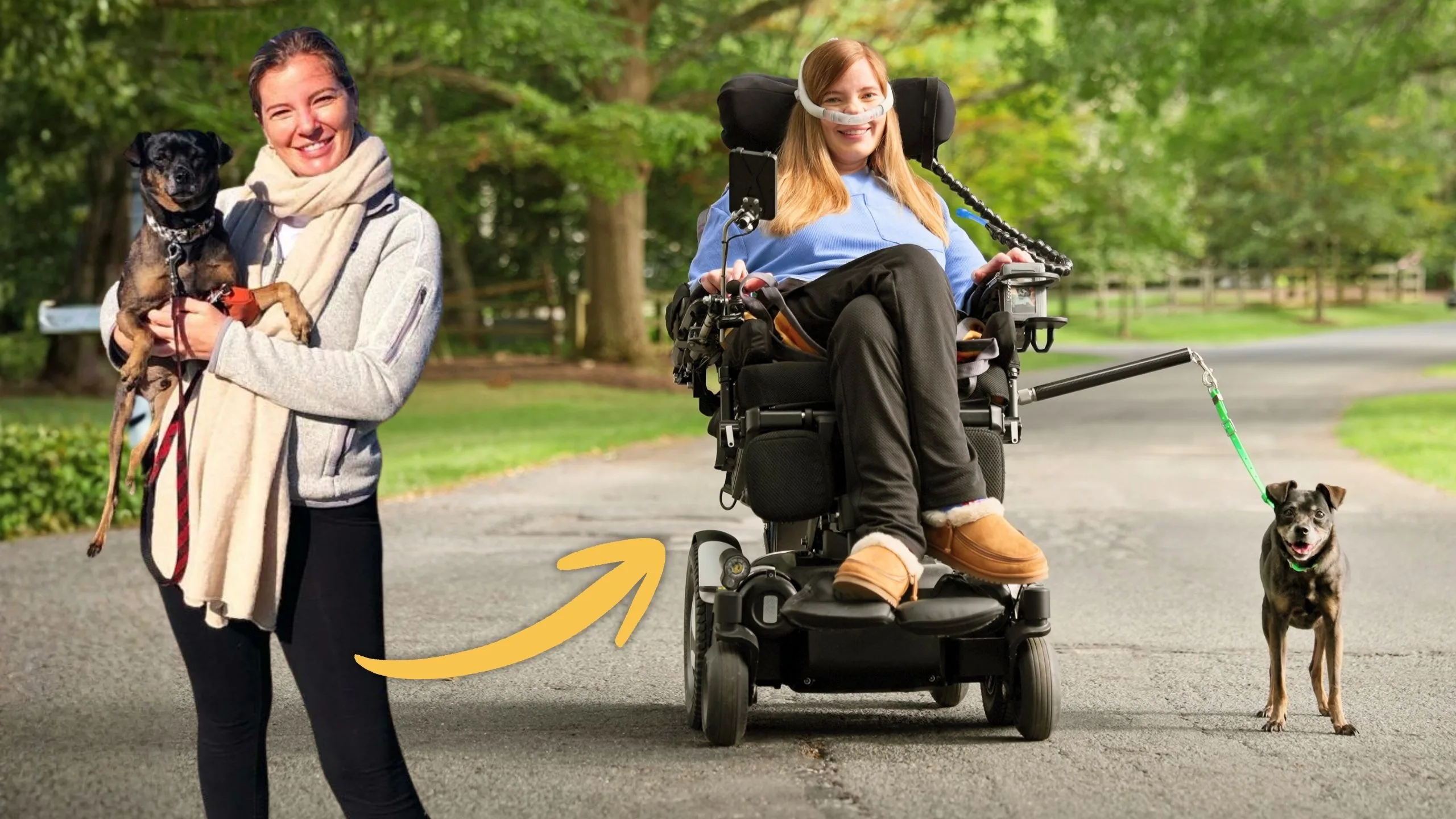 Wheelchair Dog Leash Helps Woman With ALS Walk Dog Again